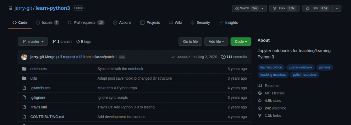 Top 10 Github Repo for learning Python - Gael Hirwa